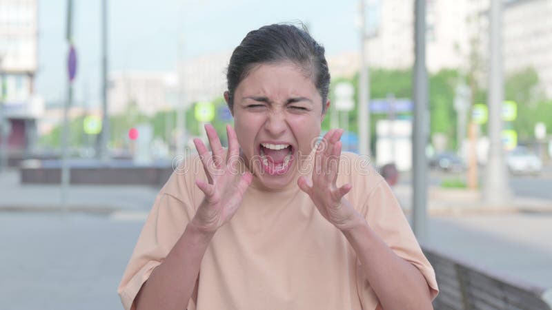 Portrait of Indian Woman Shouting and Screaming Stock Photo - Image of ...