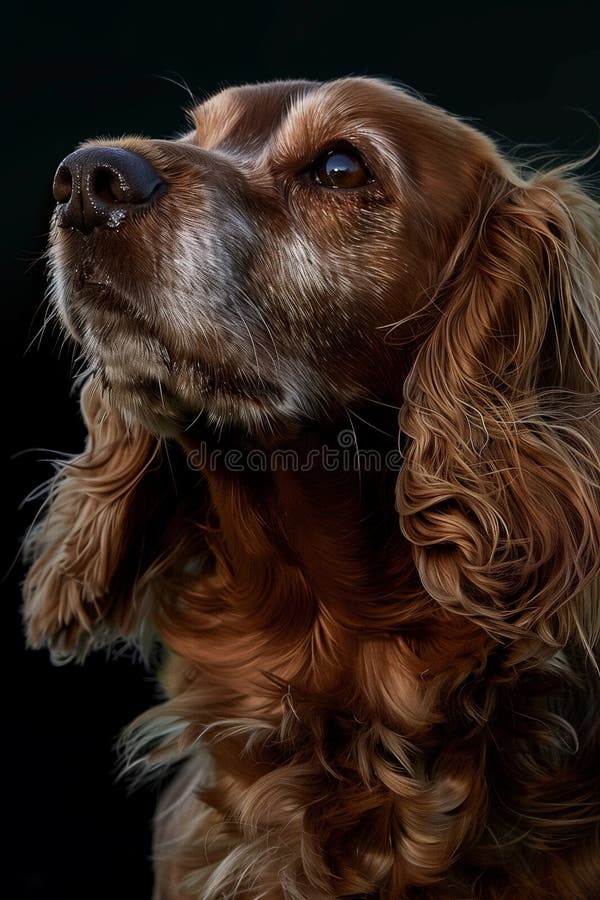 Portrait of an Irish Red Cocker Spaniel Close-up Stock Illustration ...