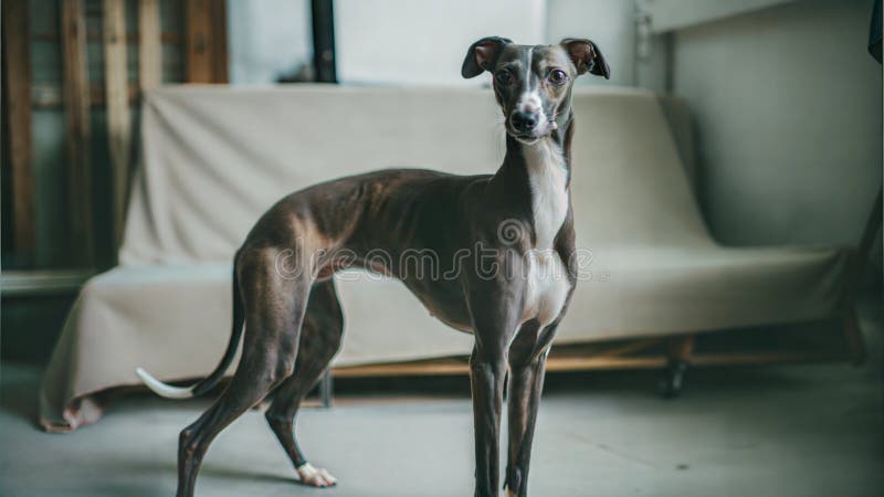 Portrait of an Italian Greyhound Stock Illustration - Illustration of ...