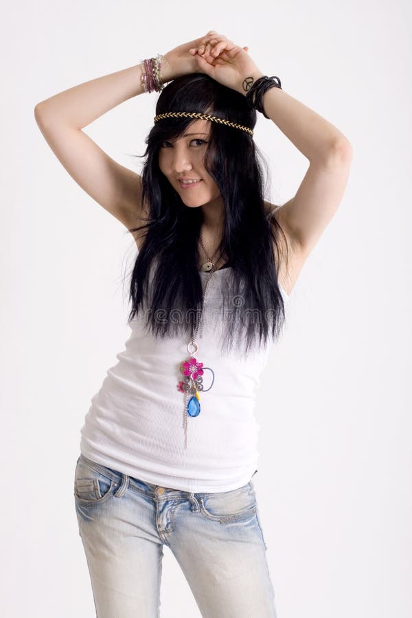 Portrait of a Japanese Hippie Stock Photo - Image of isolated, japanese ...