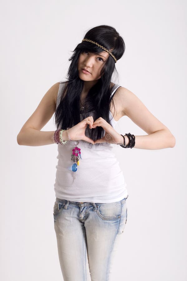 Full Length Portrait of a Hippie Stock Image - Image of japanese, happy ...