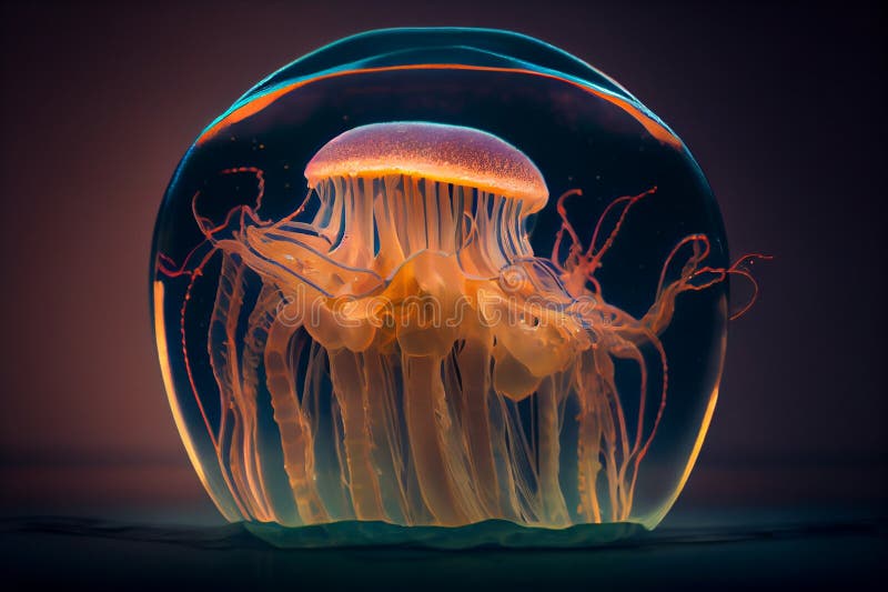Portrait of Jellyfish Macro.generative Ai Stock Illustration ...