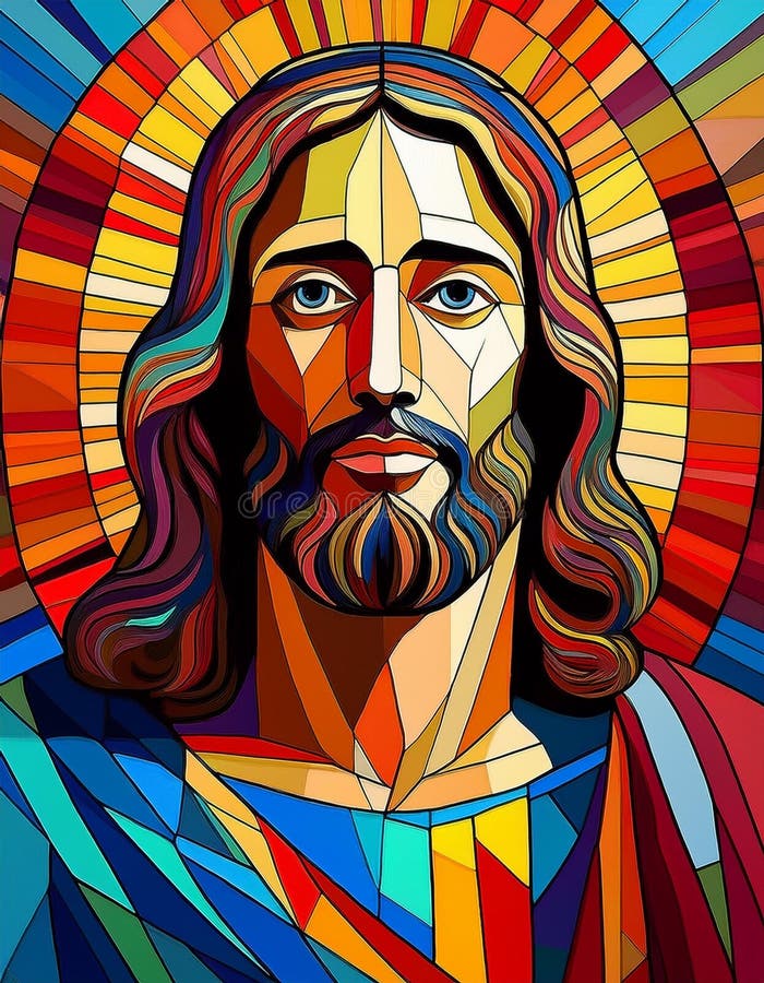 Portrait of Jesus Christ stock illustration. Illustration of tained ...