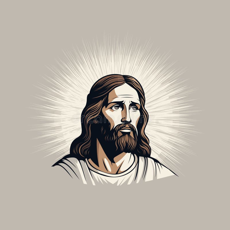Portrait of Jesus Christ, Deep Sense of Divinity and Wisdom. Stock ...