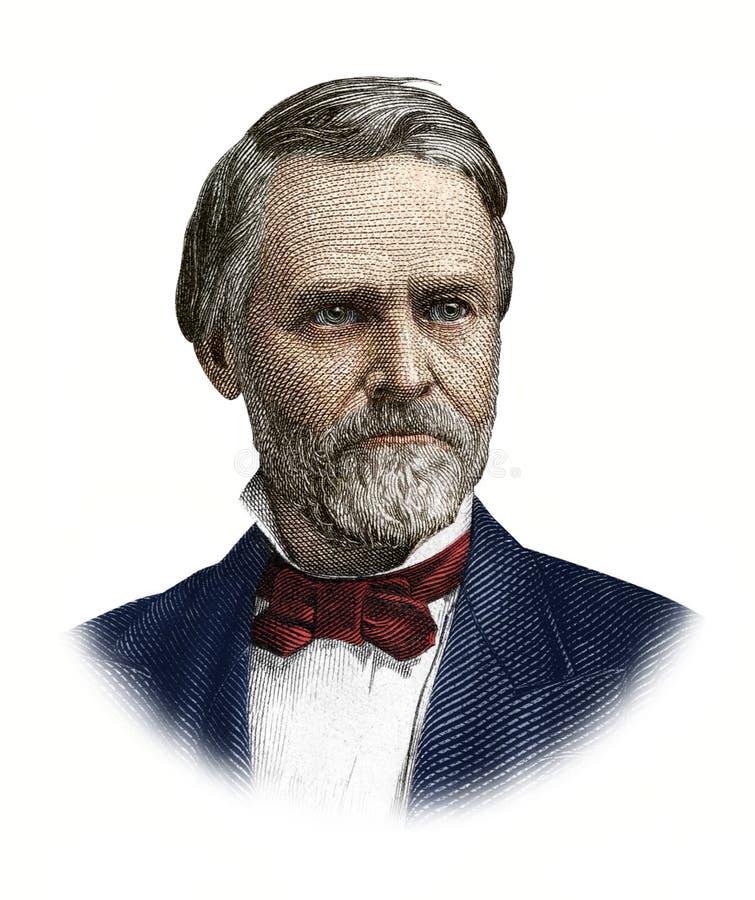 Portrait of John Sherman stock illustration. Illustration of dollar ...