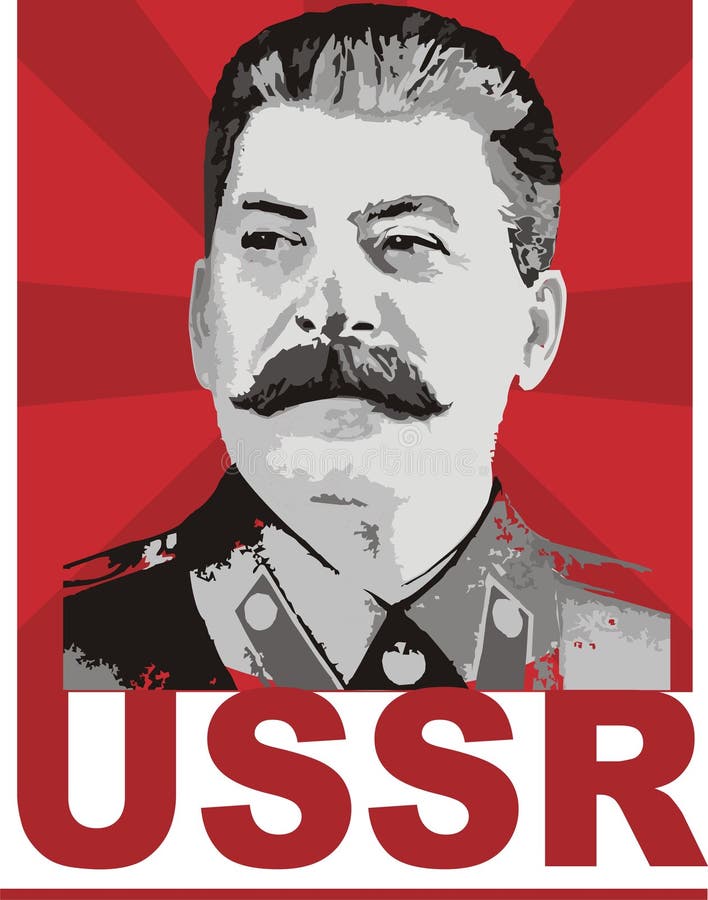 Portrait of Joseph Stalin stock illustration. Illustration of letters ...