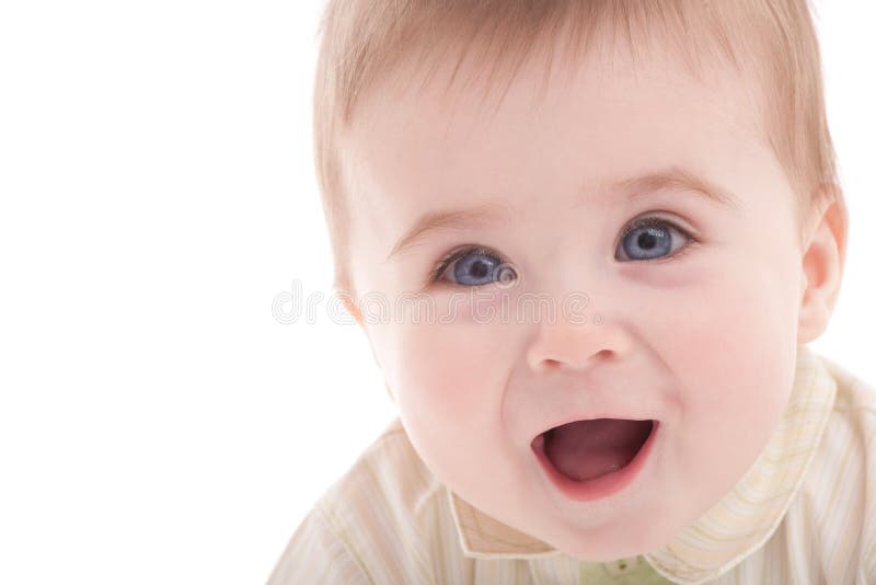 Portrait of Joyful Blue-eyes Baby Boy Stock Photo - Image of innocent ...