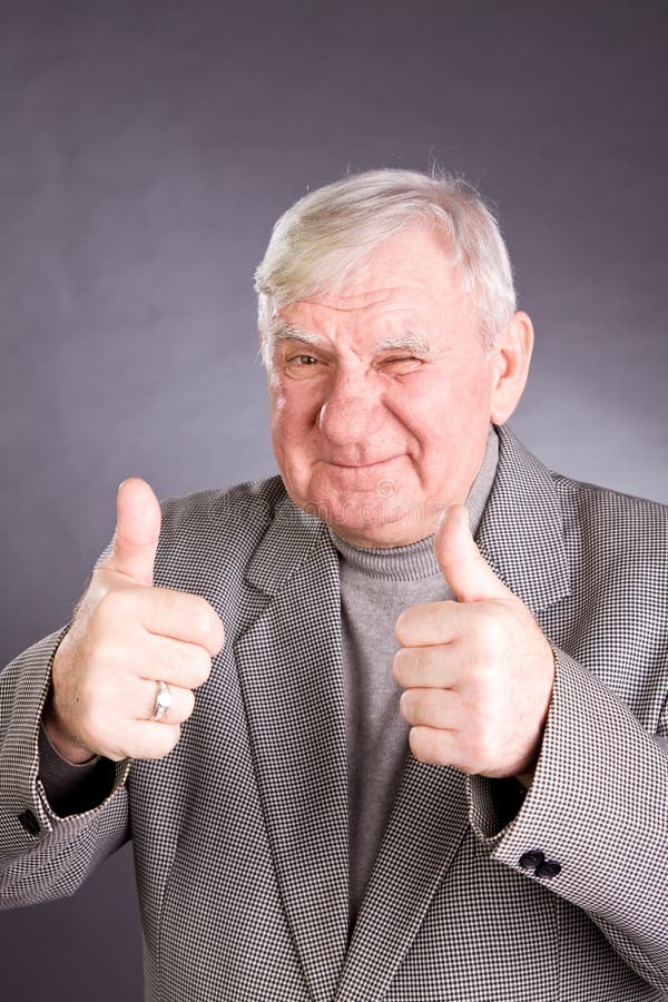 Portrait Joyful Elderly Men Stock Image - Image of face, hand: 13131325