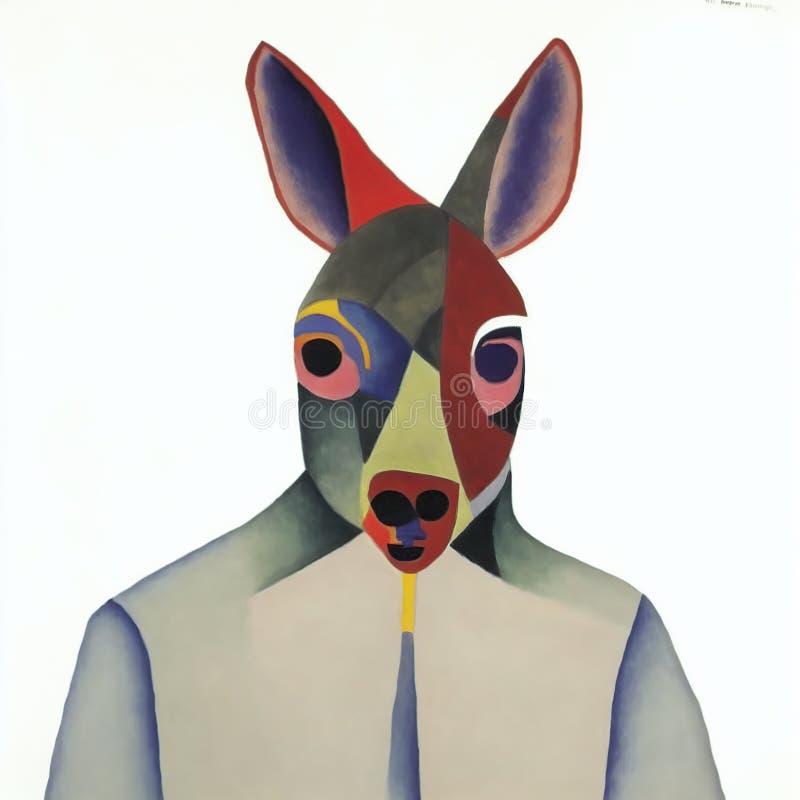 Portrait of a Kangaroo Man. Anthropomorphic Kangaroo. Digital ...