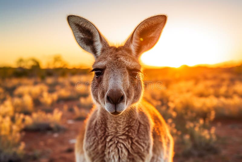 Sunset Kangaroo Stock Illustrations – 455 Sunset Kangaroo Stock ...