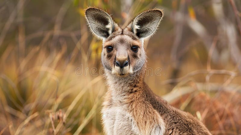 Portrait Kangaroo in the Wild Stock Image - Image of wallaby ...
