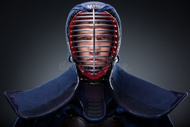 Portrait of Kendoka with Shinai Stock Photo - Image of grey, color ...