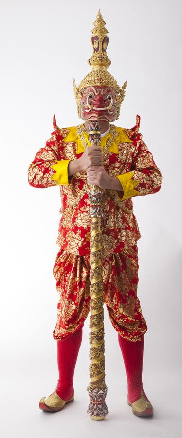 Portrait of Khon costume stock photo. Image of performing - 37220922