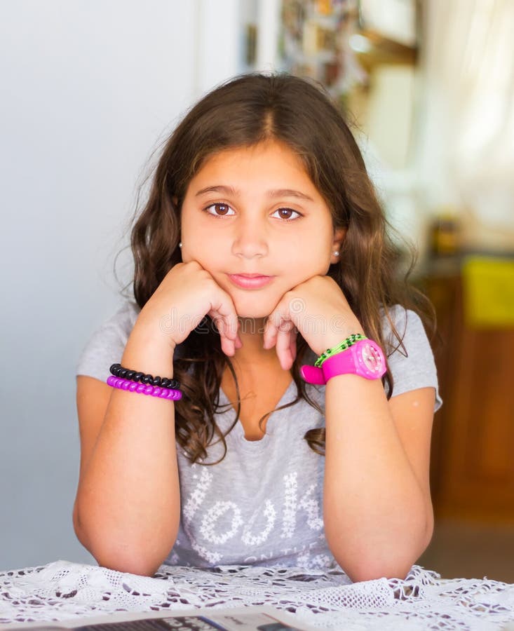 Portrait of kid stock image. Image of face, looking, child - 52697001