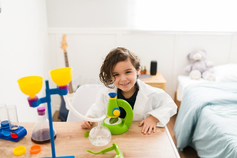 Portrait of a Kid Learning about Science Stock Image - Image of ...