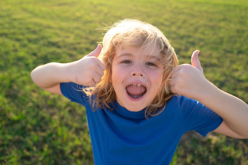 Portrait of Kid in Spring Park Outdoors. Close-up Face Child Playing ...