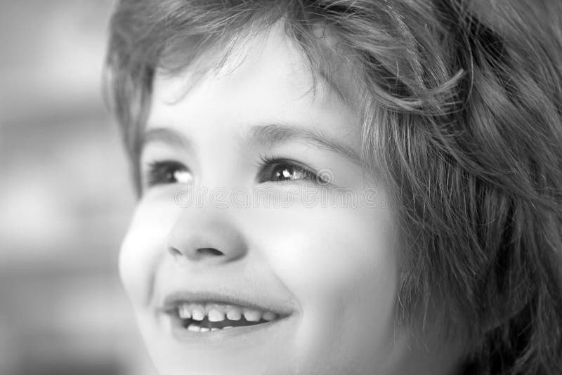 Portrait of Kid Surprised and Curious Face. Stock Image - Image of look ...