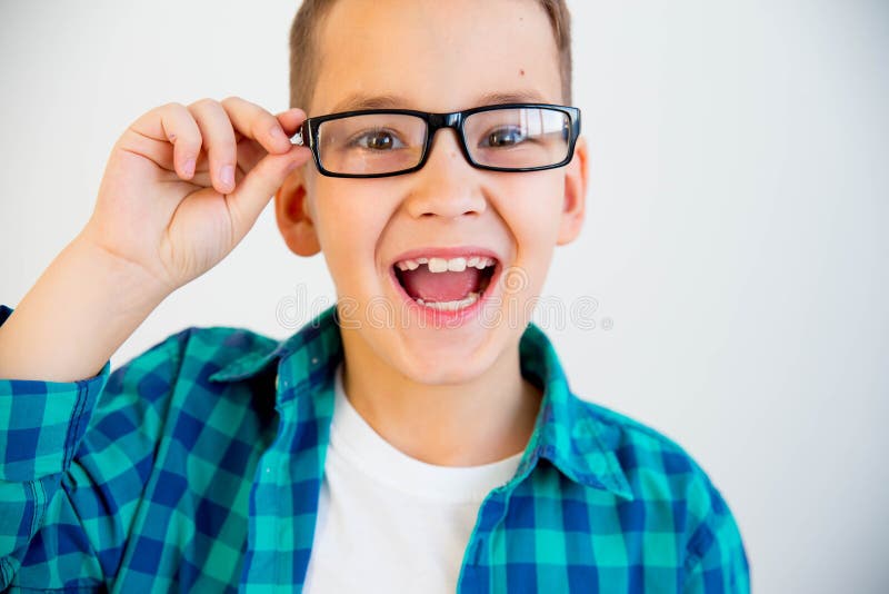 Kid wearing glasses stock image. Image of beautiful - 112972405