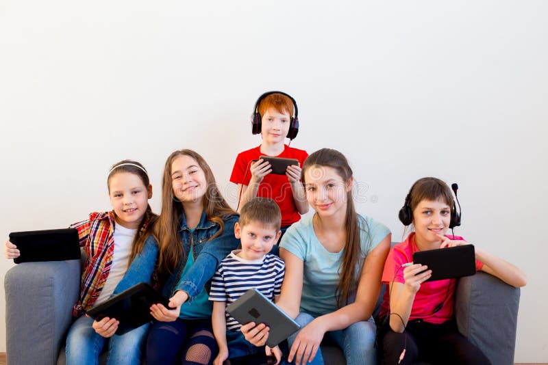 Kids Using Different Gadgets Stock Image - Image of happy, person ...