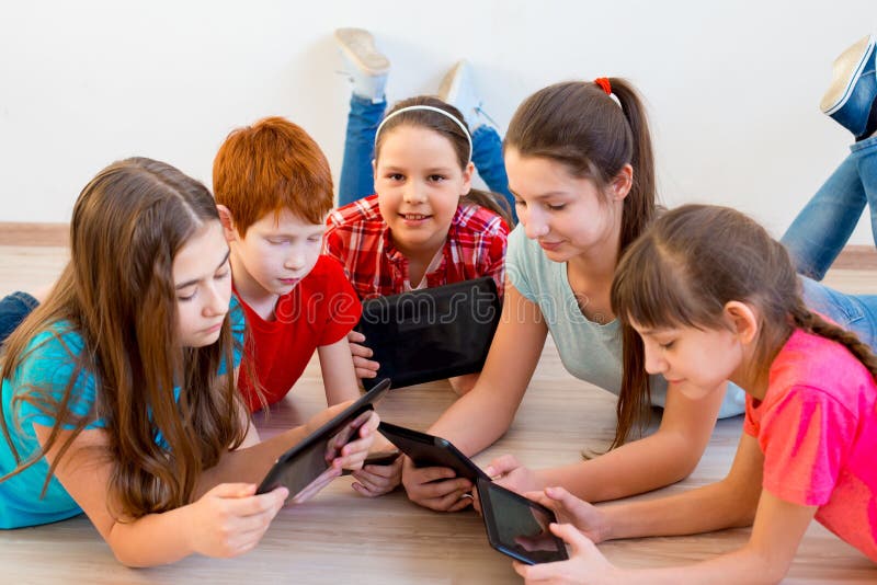 Kids Using Different Gadgets Stock Image - Image of leisure, modern ...