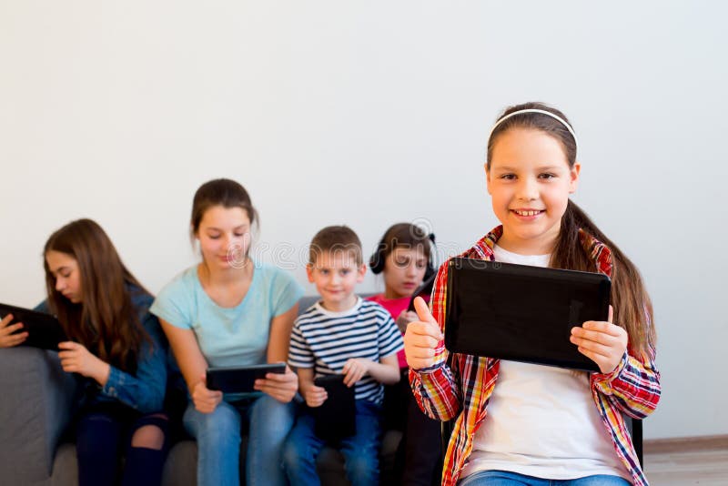 Kids Using Different Gadgets Stock Image - Image of cheerful, internet ...