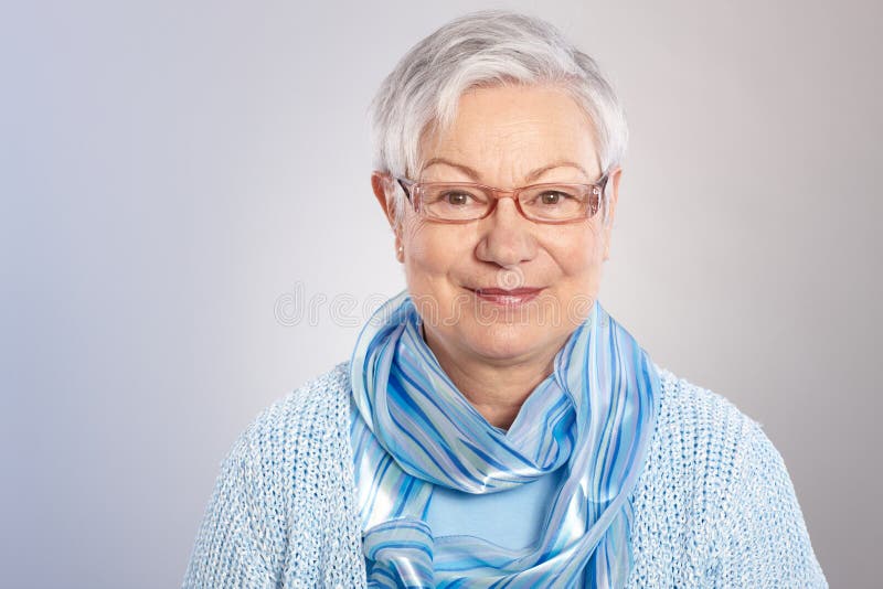 Portrait of kind old lady stock image. Image of looking - 25341095
