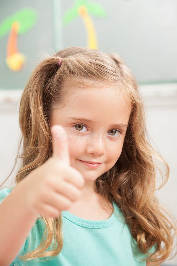 Portrait of a Kindergarten Girl Stock Photo - Image of property, pupil ...