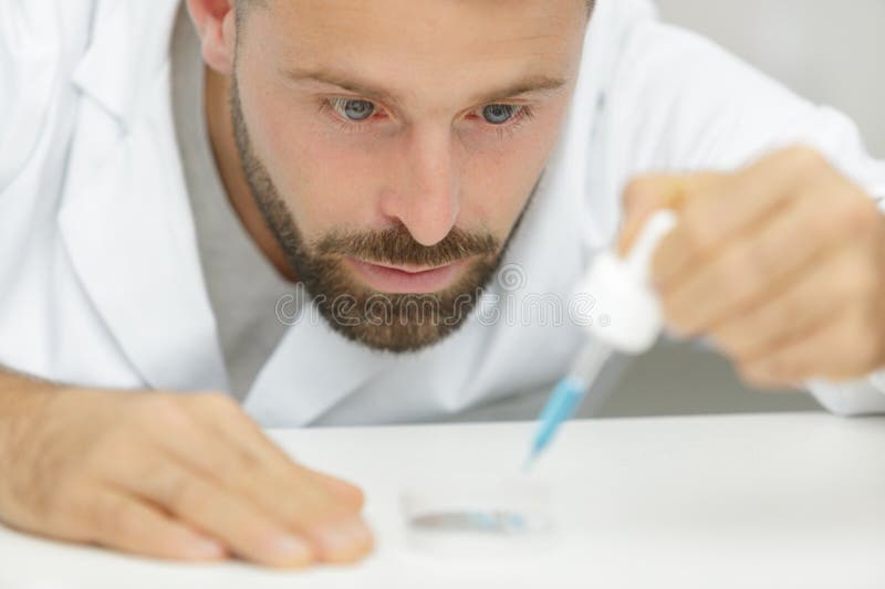 Portrait Laboratory Worker with Pipette Stock Image - Image of closeup ...