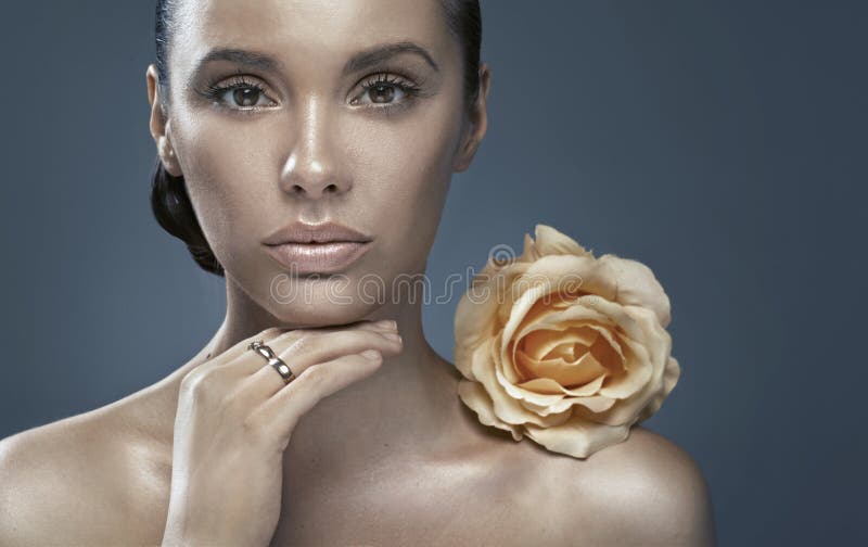 Portrait of the Woman with Dark Complexion Stock Image - Image of ...