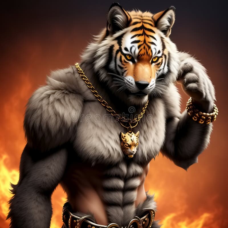 Portrait of Lady Tiger Wearing Clothes. Generative AI Stock ...