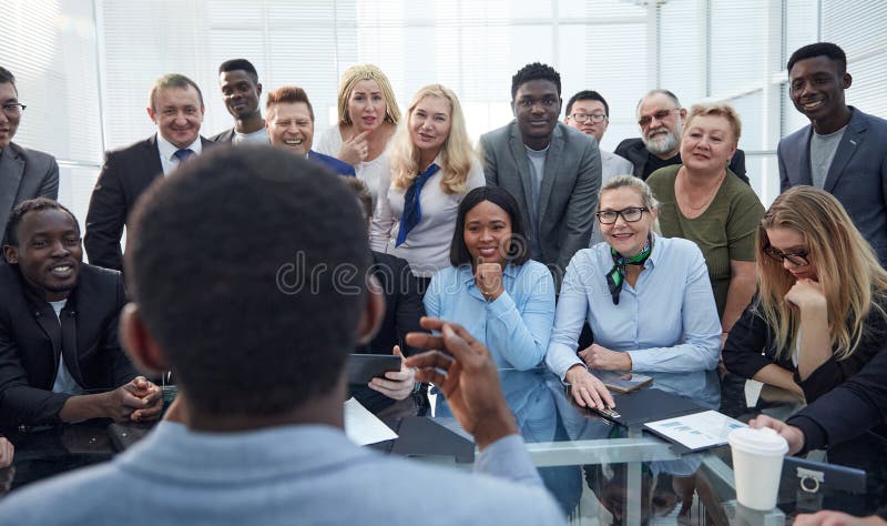 Portrait of a Large Group of Diverse Employees in the Workplace. Stock ...