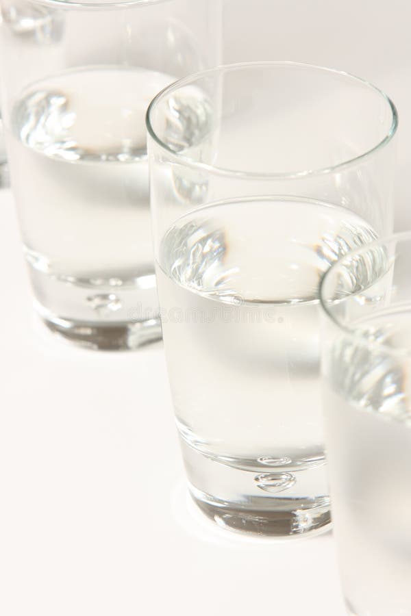 Portrait Large Water Glasses Group Stock Image - Image of refreshment ...