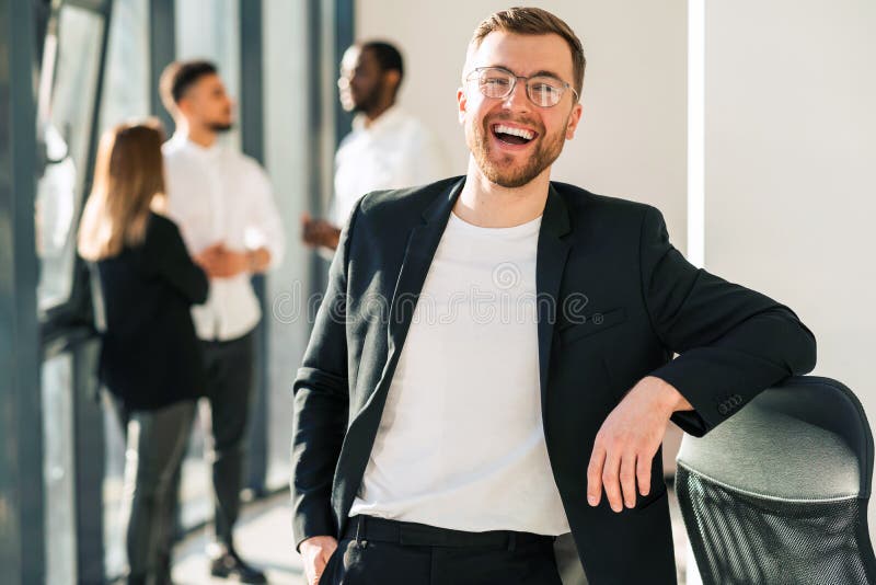 Portrait of Laughing Business Man. Stock Image - Image of business ...