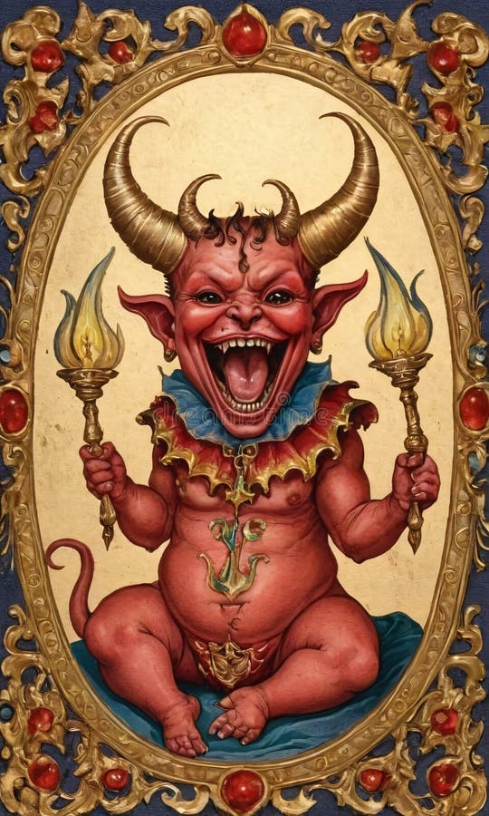 Portrait of a Laughing Devil. Stock Image - Image of angry, devil: 343192185