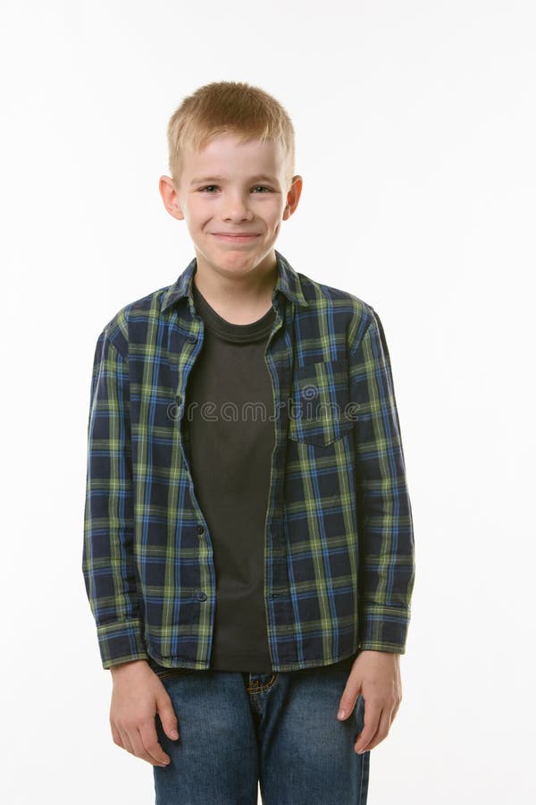 Portrait of a Self-confident Young Man of Ten Years Stock Photo - Image ...