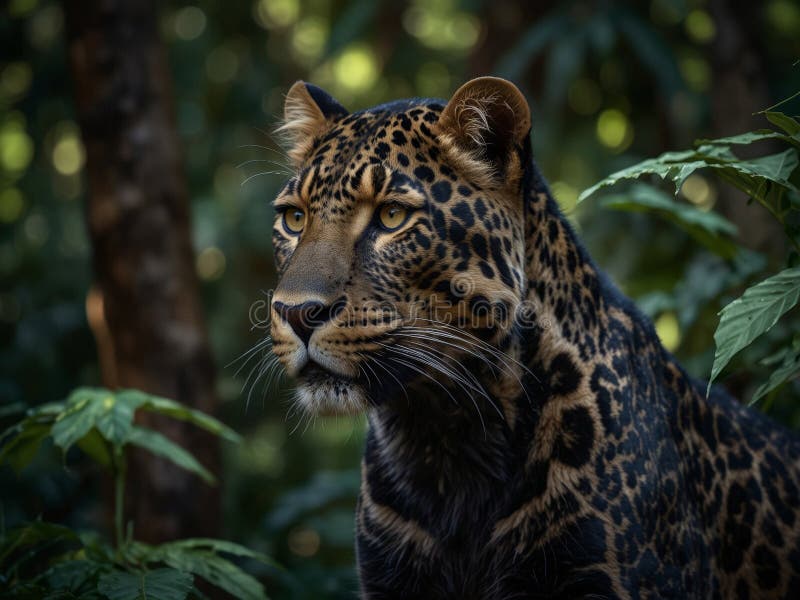 Portrait of Leopard in the Jungle. Panthera Pardus Stock Photo - Image ...