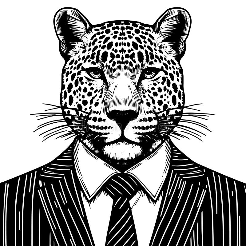 Portrait of Leopard in the Men S Business Suit and Hat, Generative Ai ...