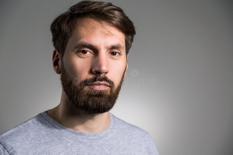 Portrait light grey stock photo. Image of facial, emotion - 70332142