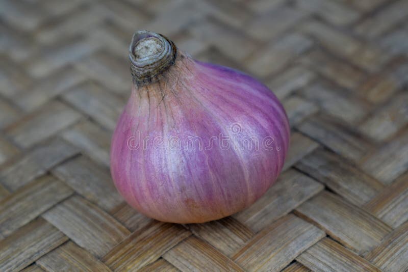 Portrait of a Light Red Colored Fresh and Medium Sized Onion on a Wood ...
