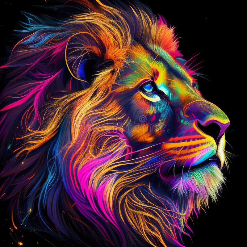 Colorful Lion Wallpaper Hd