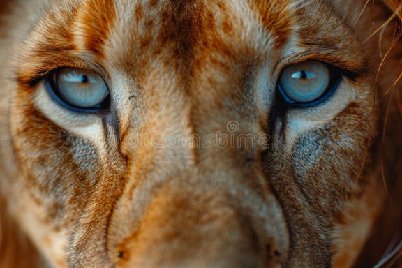 Portrait of a Lion S Muzzle in Close-up. the Lion S Head Stock Image ...