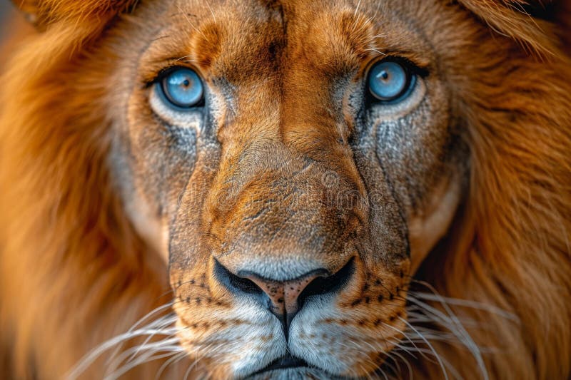 Portrait of a Lion S Muzzle in Close-up. the Lion S Head Stock Photo ...