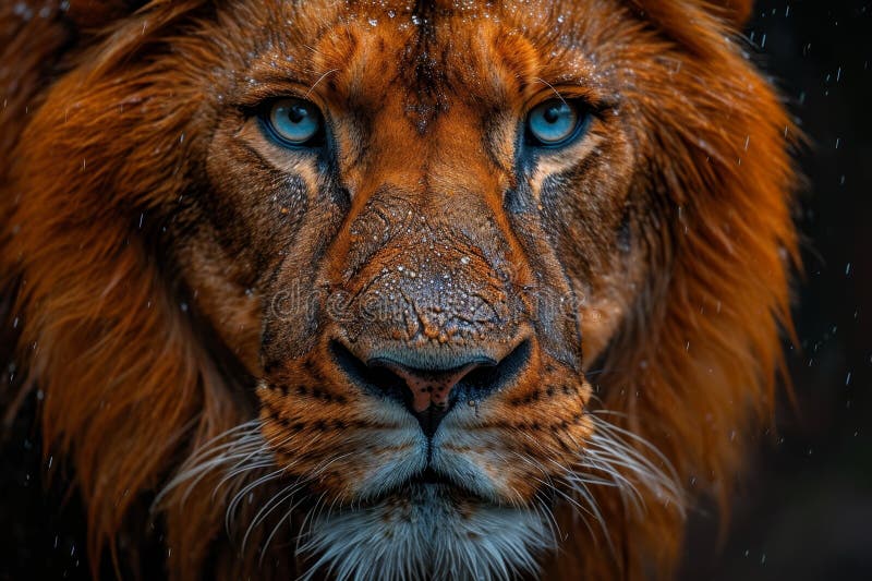 Portrait of a Lion S Muzzle in Close-up. the Lion S Head Stock Photo ...