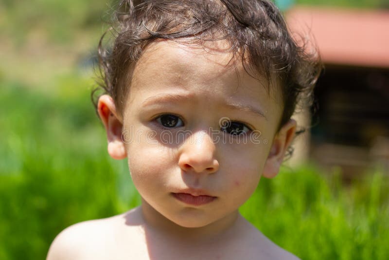 Portrait of a Little Boy, Portrait of a Sad Boy Stock Photo - Image of ...