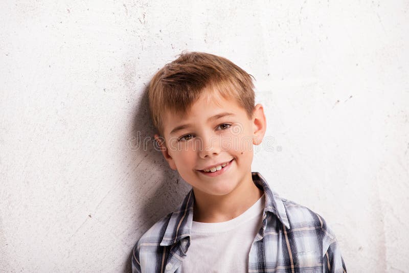 Portrait of Little Boy in Studio. Stock Image - Image of person ...
