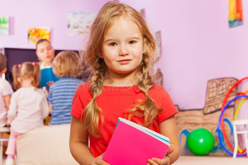 Portrait of Little Girl in Developmental Class Stock Image - Image of ...