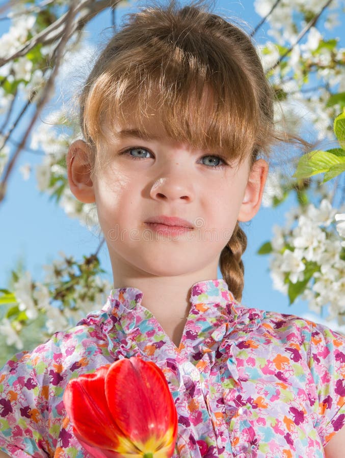 Portrait of a little girl stock image. Image of outdoors - 37183675