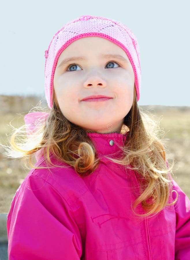 Portrait of Little Girl Outdoors on a Spring Day Stock Photo - Image of ...