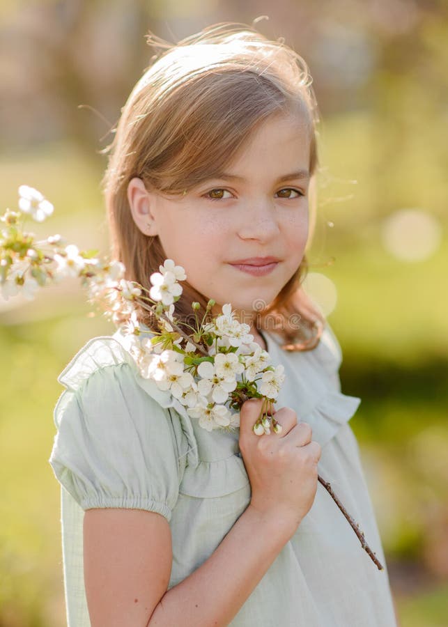 Portrait of Little Girl Outdoors Stock Image - Image of girl, outdoor ...