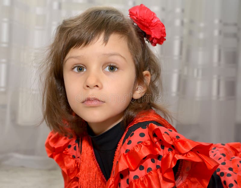 Portrait Little Girl Spanish Suit Stock Photos - Free & Royalty-Free ...